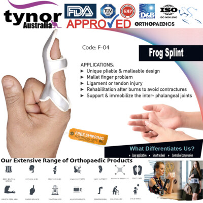 Tynor™ Frog Splint Support Crush Injury Trigger Bent Finger Brace ...