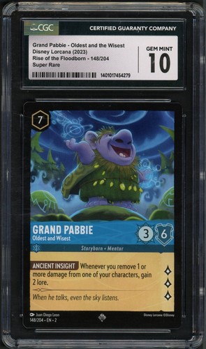 Lorcana CGC 10 Gem Mint Floodborn Super Rare Grand Pabbie Oldest and ...