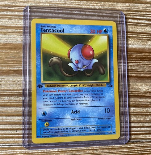 1st Edition Tentacool 56/62 Fossil Pokemon Card Near Mint | eBay