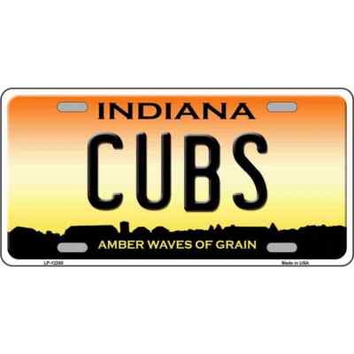 Cubs Indiana Novelty Art License Plate Metal Tin Sign Plaque Wall Decor ...