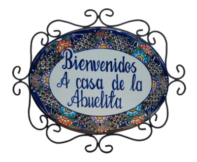 Mexican Ceramic Talavera House Sign Custom Wall Address Sign Plaque ...