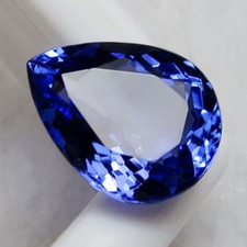 Large 5.38ct Top Blue Tanzanite UNHEATED 9x11mm PEAR Shape AAAA Loose ...