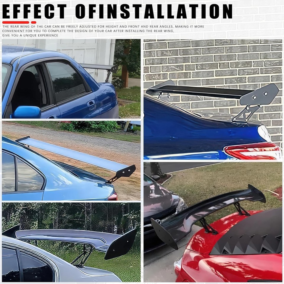 57 Inch Universal Rear Spoiler, GT Style Car Rear Trunk Spoiler Wing ...