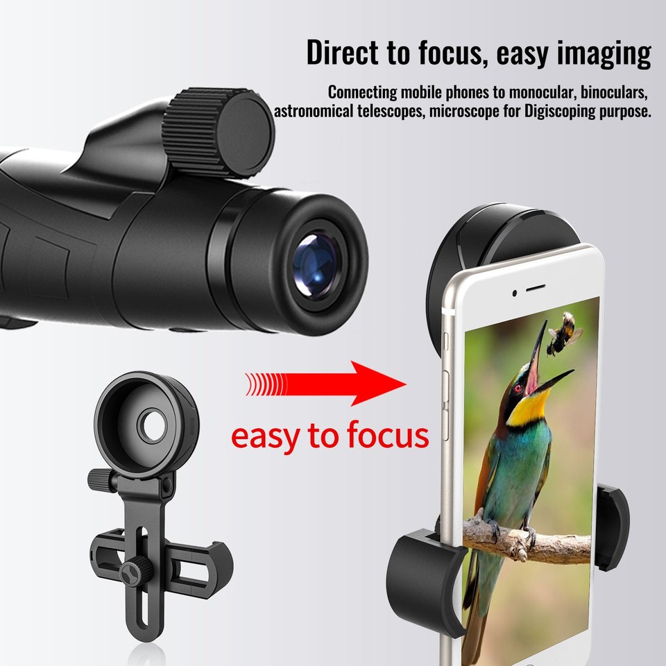 Universal Cell Phone Camera Clip Mount Spotting Scope Adapter Precise ...