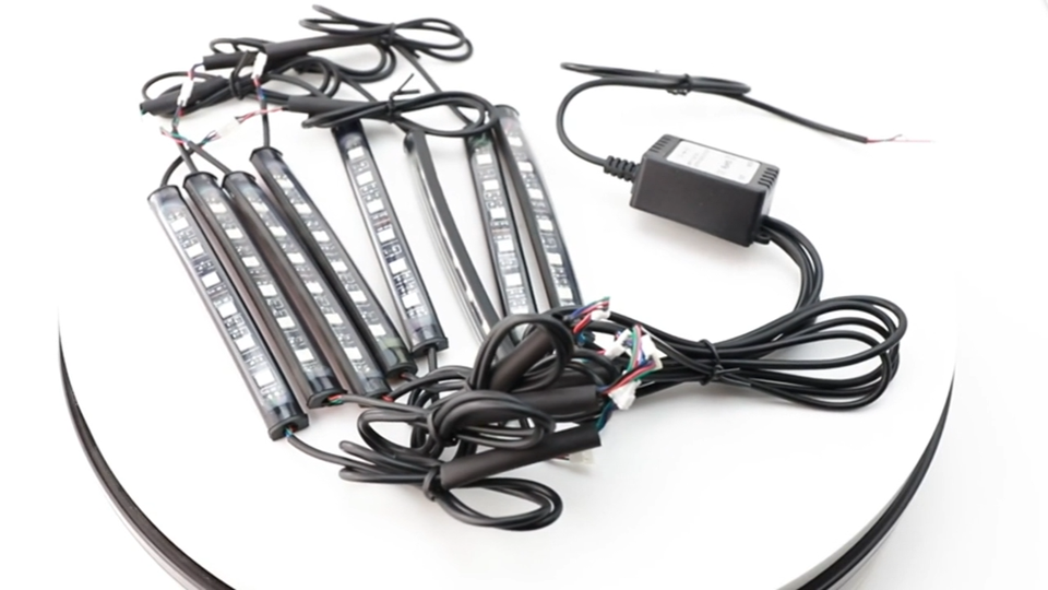 8pcs RGB Multi-Color LED Engine Bay or Under Car Lighting Kit w ...