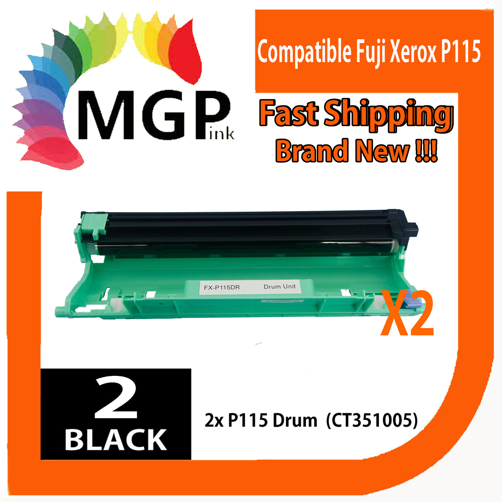 2x Xerox P115B drum unit image drum for Xerox DPP115B DPP115 P115B P115 ...