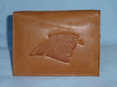CAROLINA PANTHERS Leather TriFold Wallet NEW brown 3 pl | eBay