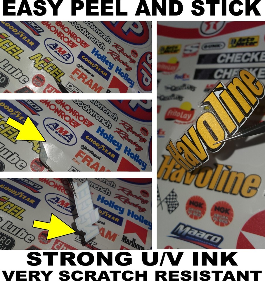 CLEAR VINYL RACING Sticker SHEET 96 Hooters-R/C MODEL Die-cut -Decals 1 ...