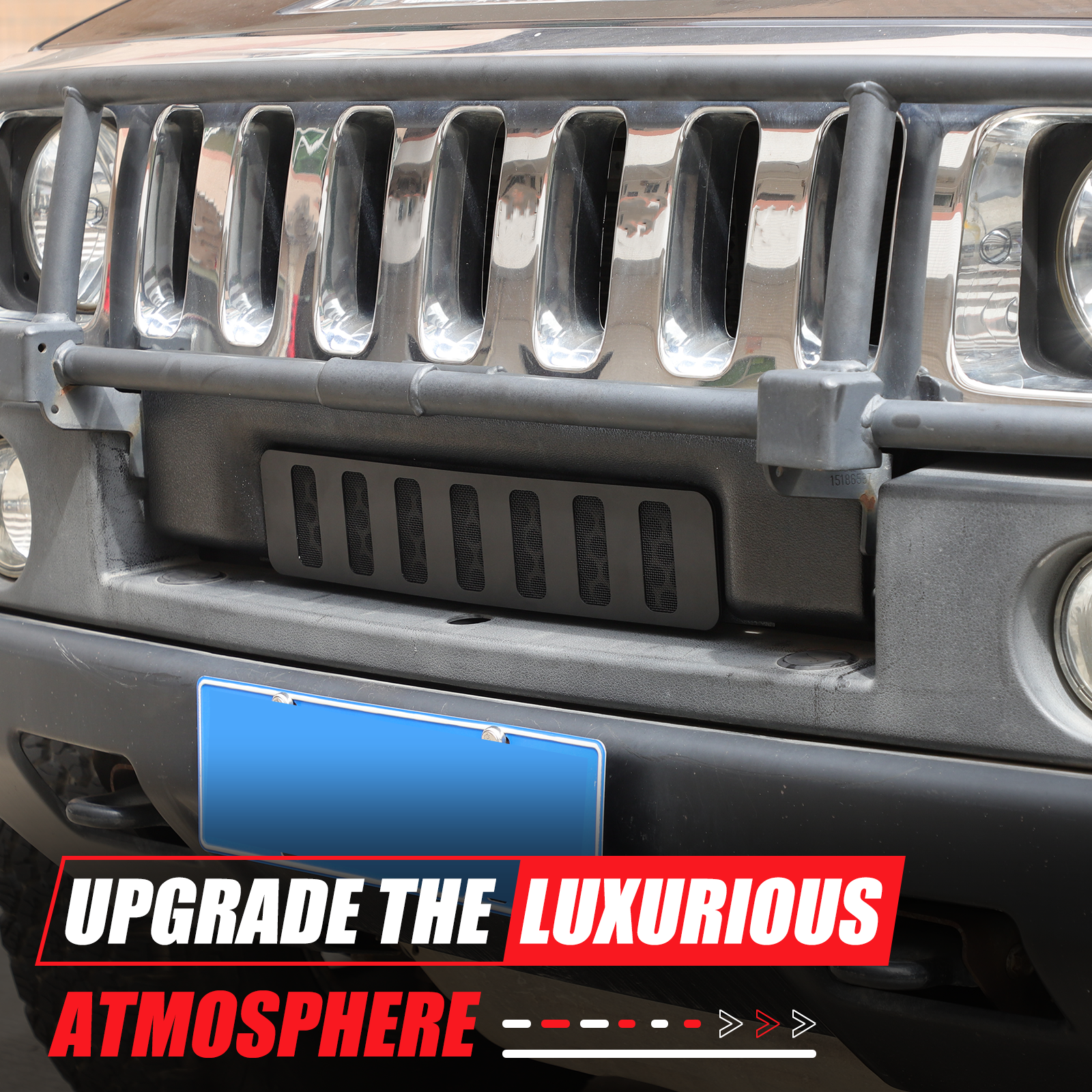 Black Front Bumper Lower Center Mesh Grille Panel Trim For Hummer H2 ...