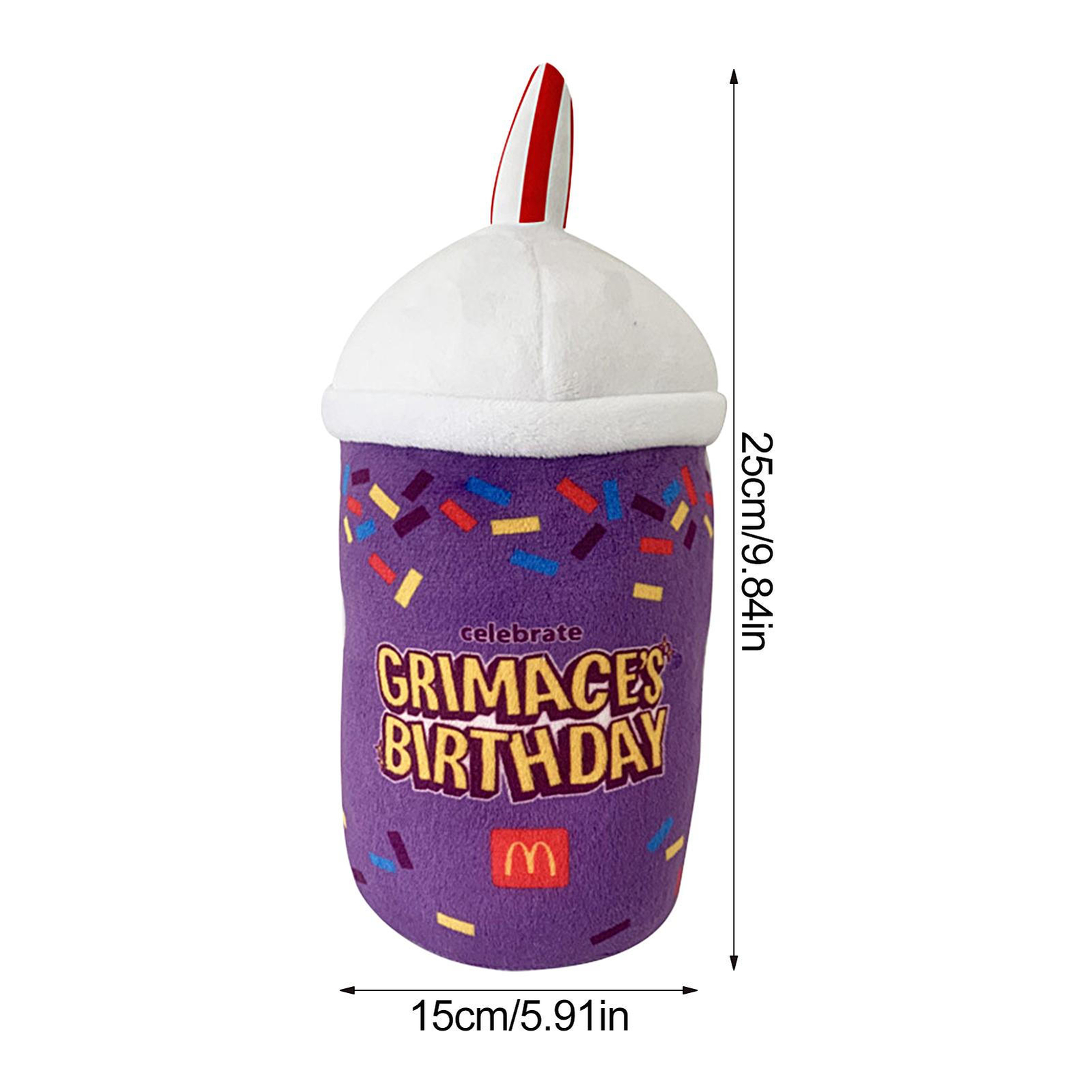 Grimace Shake Plushie 25cm Yellow Hat Grimac Cup Plush Doll Stuffed ...