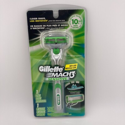 Gillette Mach 3 Sensitive Razor 1 Handle + 1 Cartridge DISCONTINUED ...