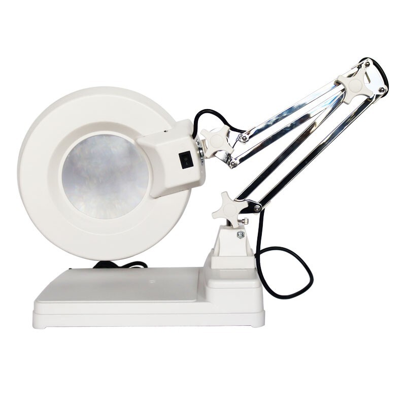 110V 15X Loupes Glass Lens Desk Table Lighting LED Magnifier Lamp, 5 ...