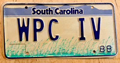 SOUTH CAROLINA VANITY LICENSE PLATE " WPC IV " SC LLC OCOEE FLORIDA | eBay