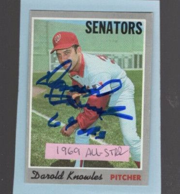 Autographed Darold Knowles 69 AS added Senators Topps 1970 | eBay