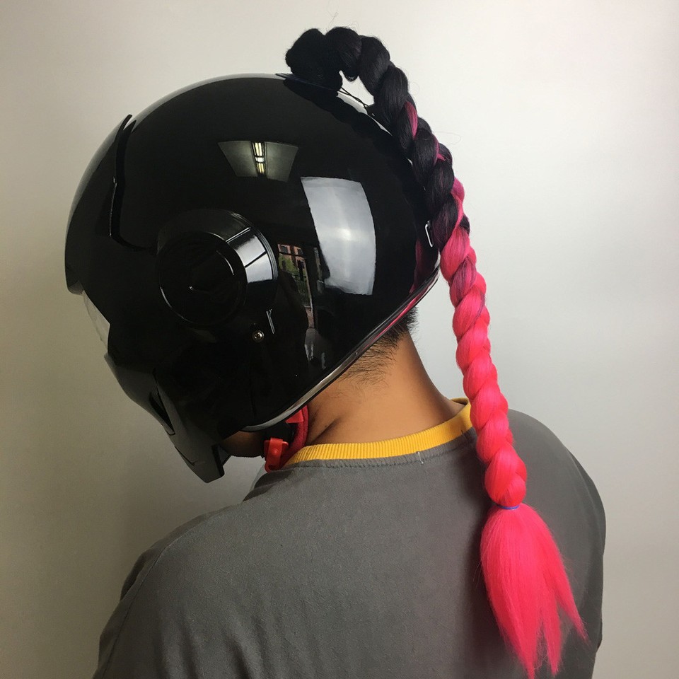Gradient Ramp Helmet Braids / Ponytail Motorcycle Bike PC Helmet Hair 1 ...