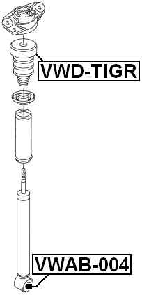 Rear Spring Bumper Strut Shock Bump Stop FEBEST VWD-TIGR OEM 1T0511359 ...