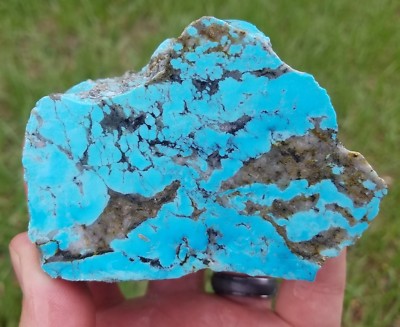 LIGHT BLUE STABILIZED KINGMAN TURQUOISE ROUGH BLACK MATRIX USA 341.5 ...