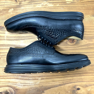 Cole Haan - LunarGrand Long WingTip - C12650 Size 11m - Black Croc ...