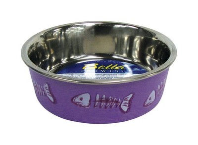 Bella 7751 Purple Fish Bones Stainless Steel 1-Cup Pet Bowl for Cats | eBay