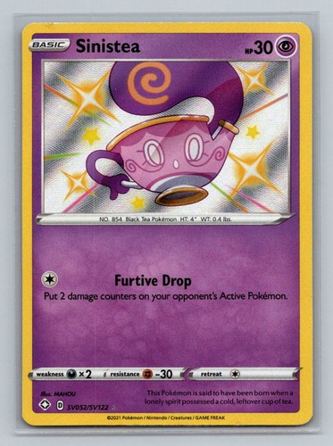Pokemon Shining Fates: Shiny Vault #SV052/SV122 Sinistea Shiny Holo ...