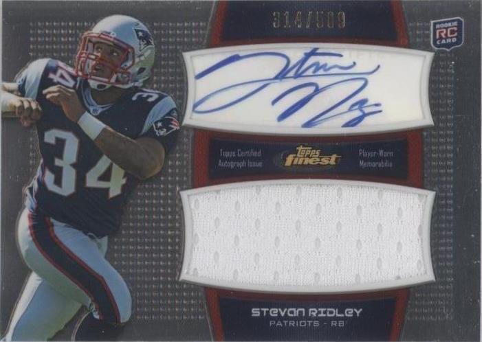 2011 Topps Finest - Autograph Jumbo Relics Stevan Ridley #AJR-SR /589 ...