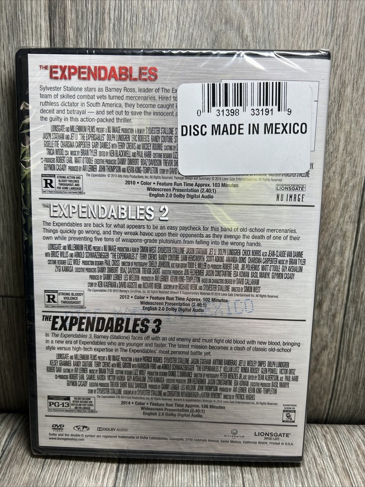 The Expendables / The Expendables 2 / The Expendables 3 DVD Brand New ...
