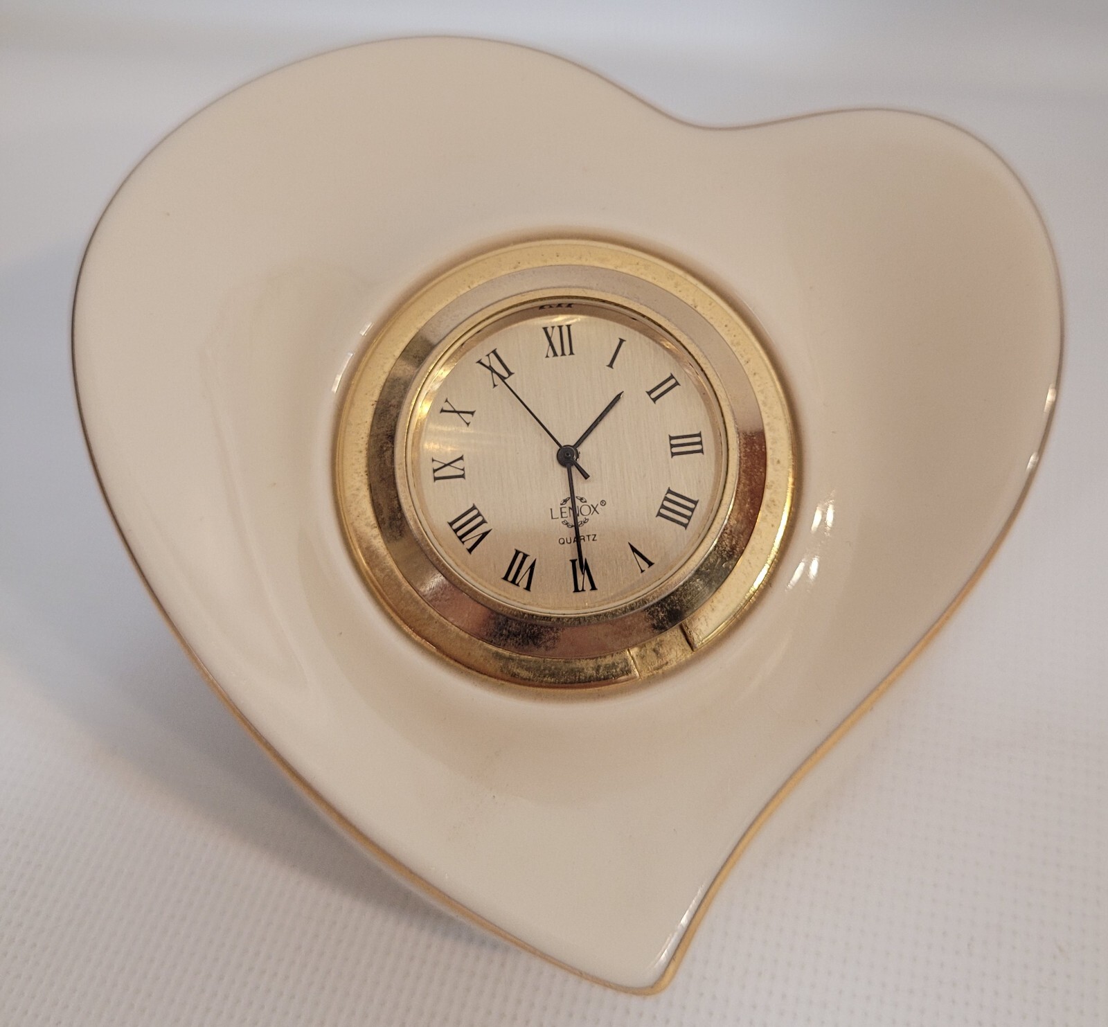 Lenox Keepsake Collection Small Desk Clock - Cream Color & Gold Trim | eBay