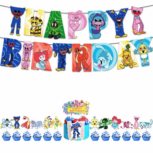 Cartoon poppy playtime Birthday Party Decorations Balloons Tableware ...