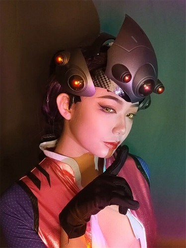 Overwatch Game Widowmaker Cosplay Helmet Mask LED Light PVC Props Comic ...