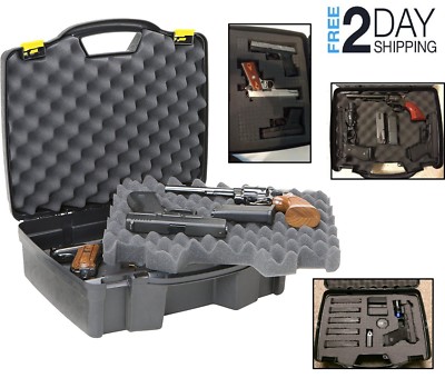 Large Handgun Case Hard Heavy Duty 4 Pistol Carry Ammo Travel Hand Gun ...