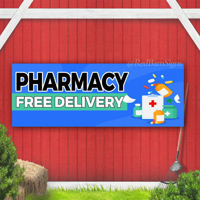 Pharmacy Free Delivery Indoor Outdoor Vinyl Banner Design | eBay