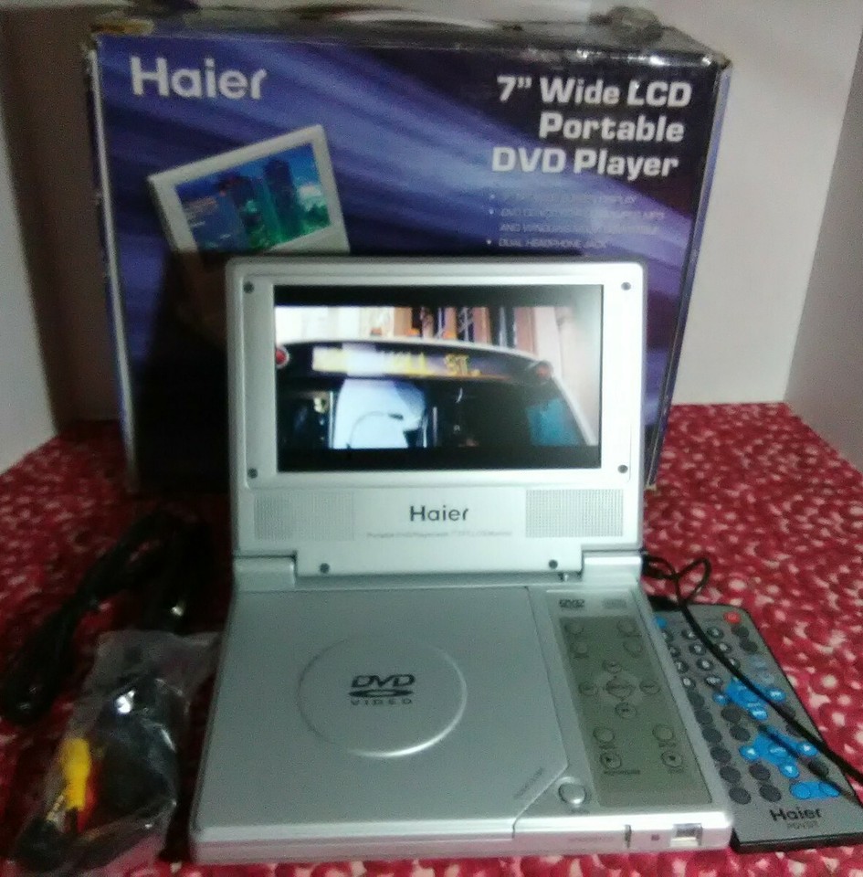 Haier Portable DVD Player w/ 7” TFT LCD Monitor with remote | eBay