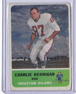 1962 Fleer Football Card #48 CHARLIE HENNIGAN-Houston Oilers IDBB | eBay