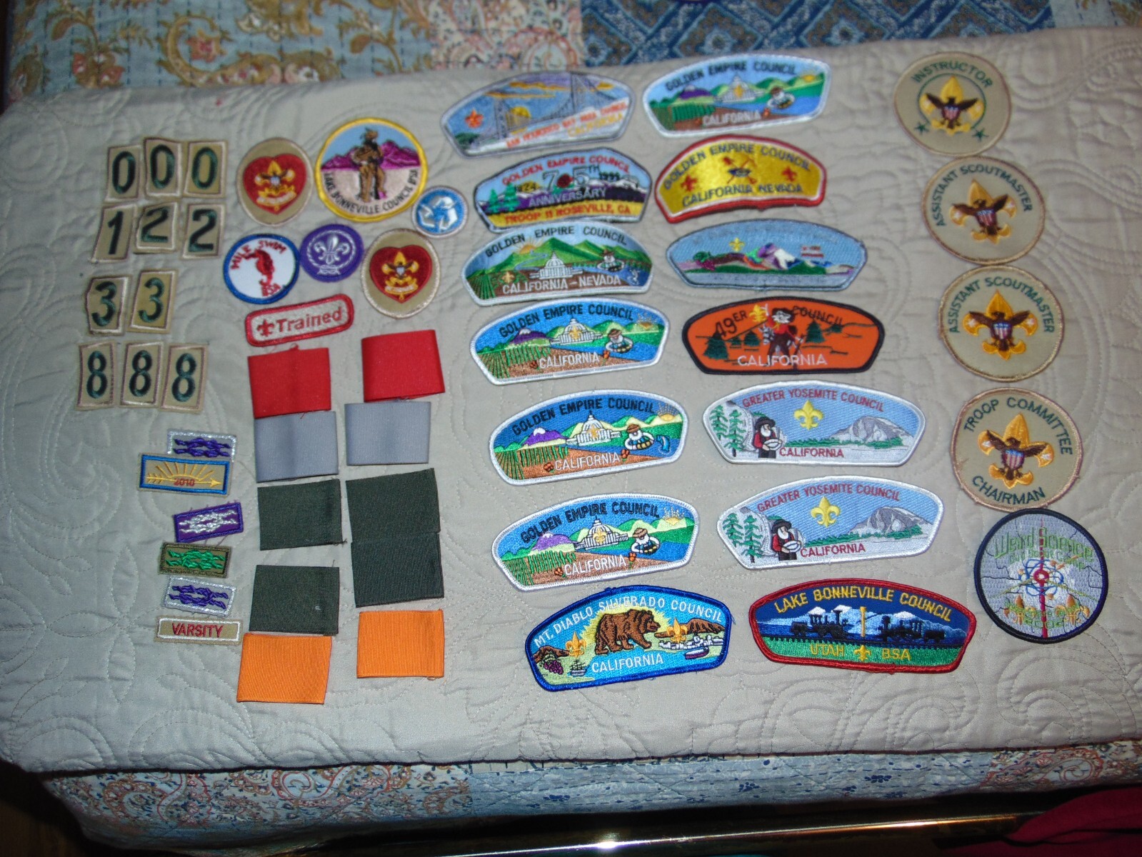LOT OF BSA BOY SCOUTS OF AMERICA COUNCIL PATCHES, NUMBERS, PATCHES ...