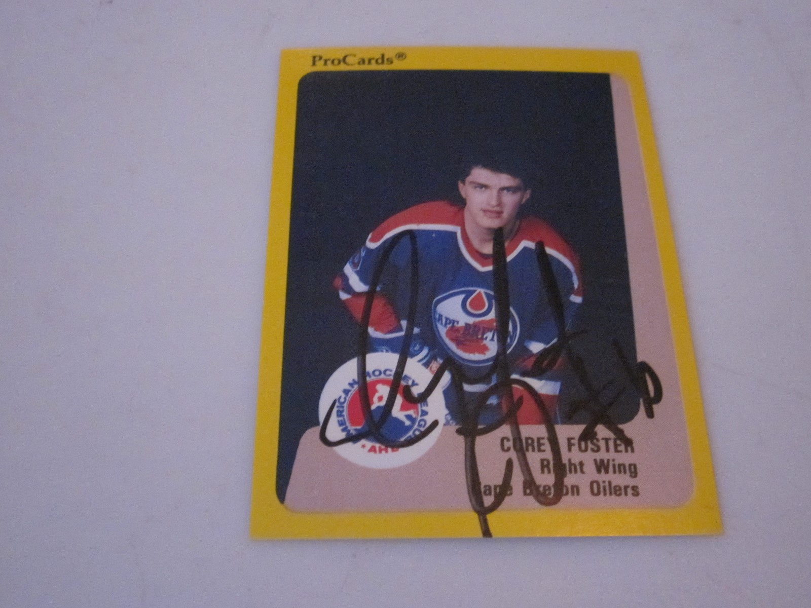 COREY FOSTER AUTOGRAPHED 1989 AHL PROCARDS CARD-CAPE BRETON OILERS | eBay