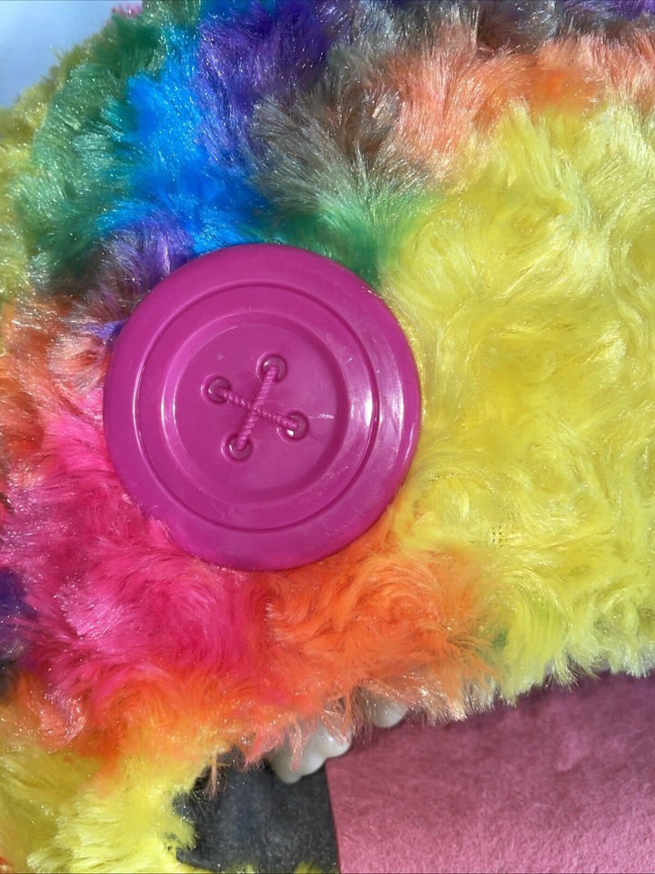 Fuggler Bigg Fugg Oogah Boogah tongue teeth button XL 16" Rainbow Plush ...