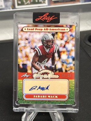 2025 LEAF GLORY OF THE GAME JABARI MACK PREP ALL AMERICAN AUTOGRAPH /99 ...