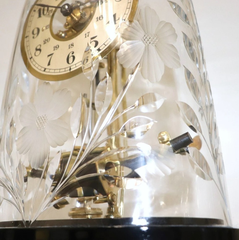BULLE Mantel SUPER Clock Electric Antique Costa Boda Dome! EBONY French ...