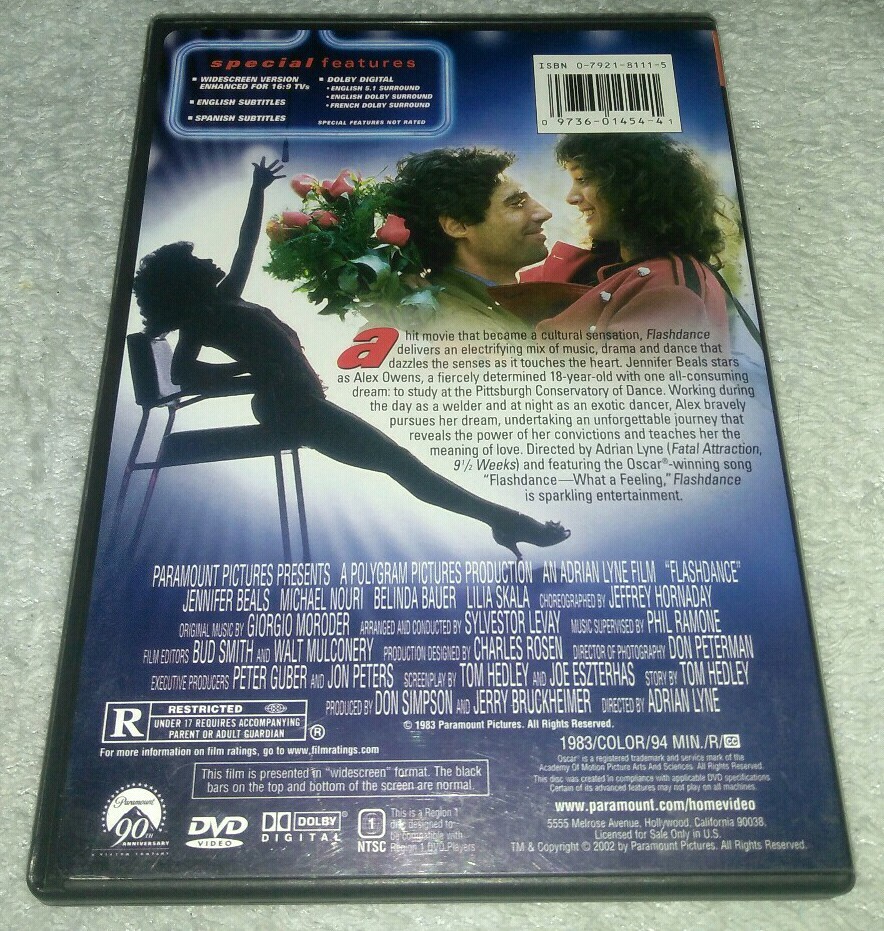 Flashdance DVD 1983 Jennifer Beals 97360145441| eBay
