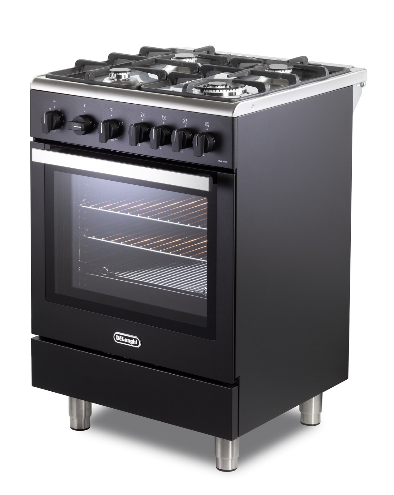 DeLonghi DSC 626 G-1 BL 60cm Modern Single Cavity Gas Range-Style ...