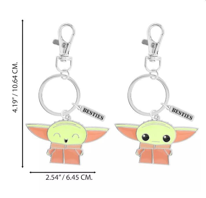 Disney Star Wars Grogu The Mandalorian Metal BFF Besties Keychain Key ...