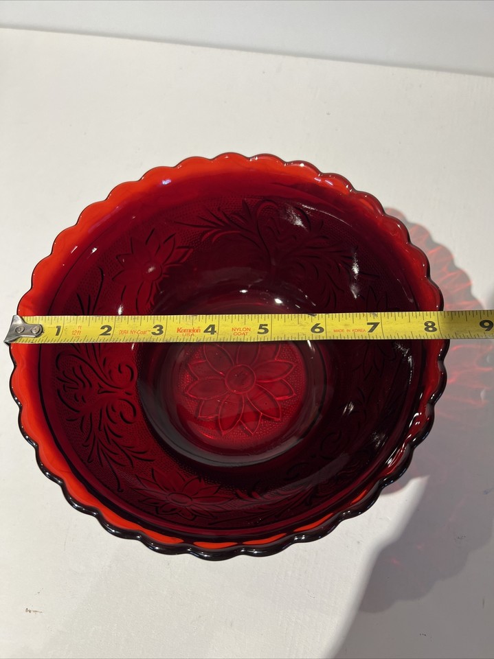 Anchor Hocking Glass Royal Ruby Red Sandwich 5in. Scalloped Edge ...
