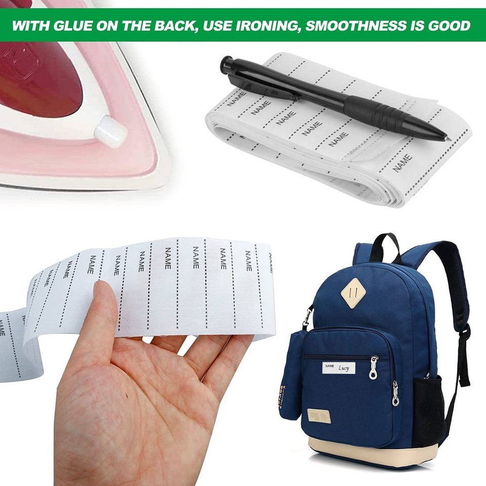 Bulk Pack of 200 Iron On Name Labels for Clothing Practical School Name ...