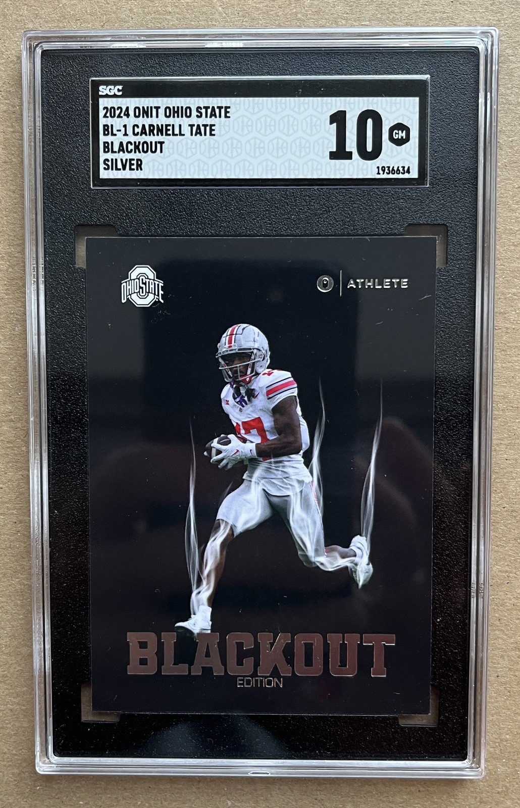 2024 Onit Athlete Carnell Tate #BL-1 Blackout Silver Foil Ohio State ...