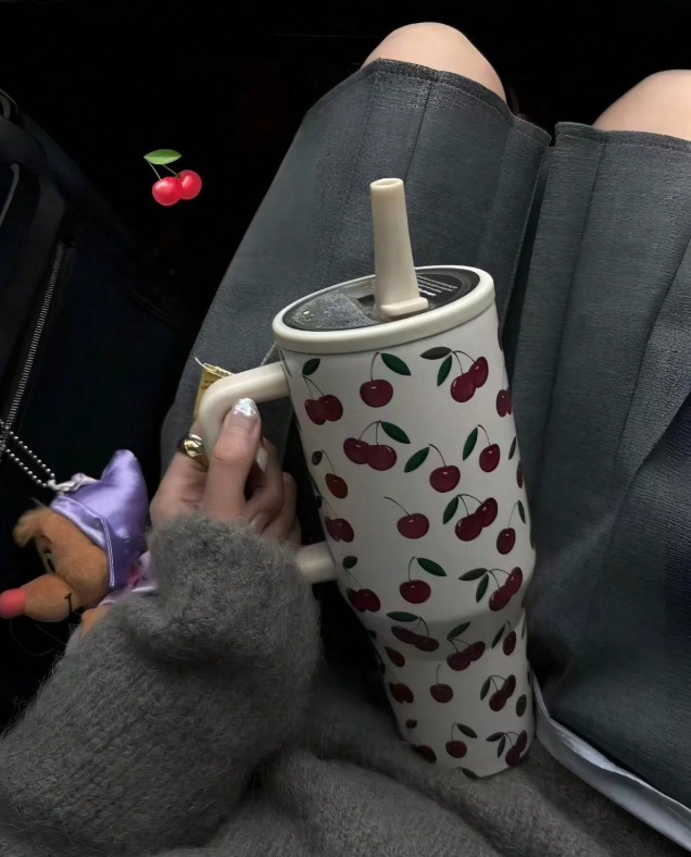 HydroJug 40 oz White Cherry Tumbler With Handle Insulated | eBay UK