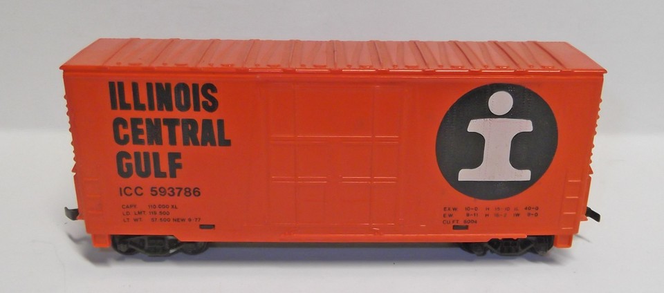 Vintage Tyco * Orange Illinois Central Gulf High Cube Box Car # 593786 ...