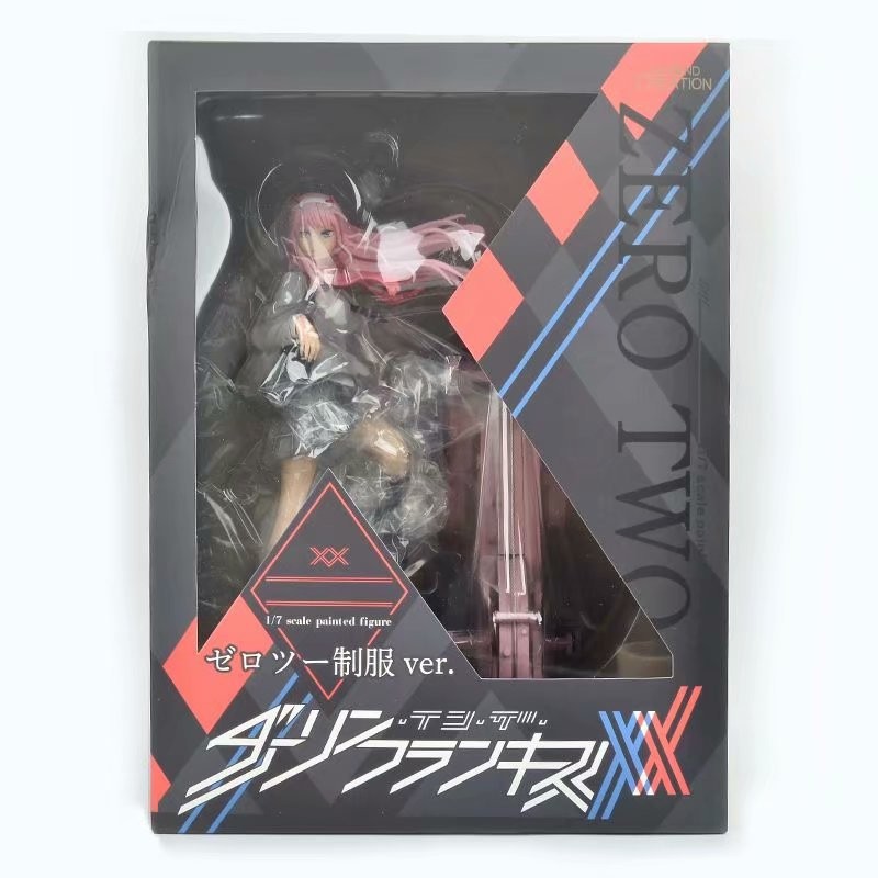 Anime DARLING in the FRANXX Zero Two Statue PVC Sitting Model Boxed W ...