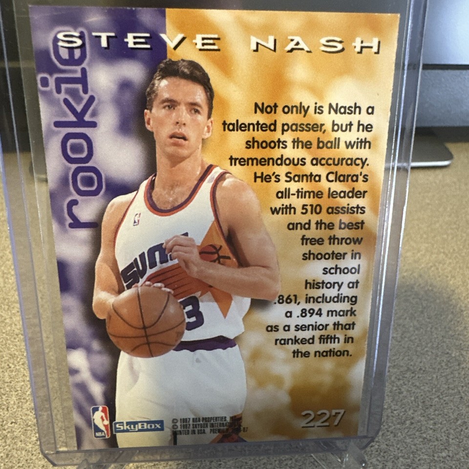 1997 SkyBox Premium #227 Steve Nash Rookie Card Phoenix Suns NBA RC HOF ...