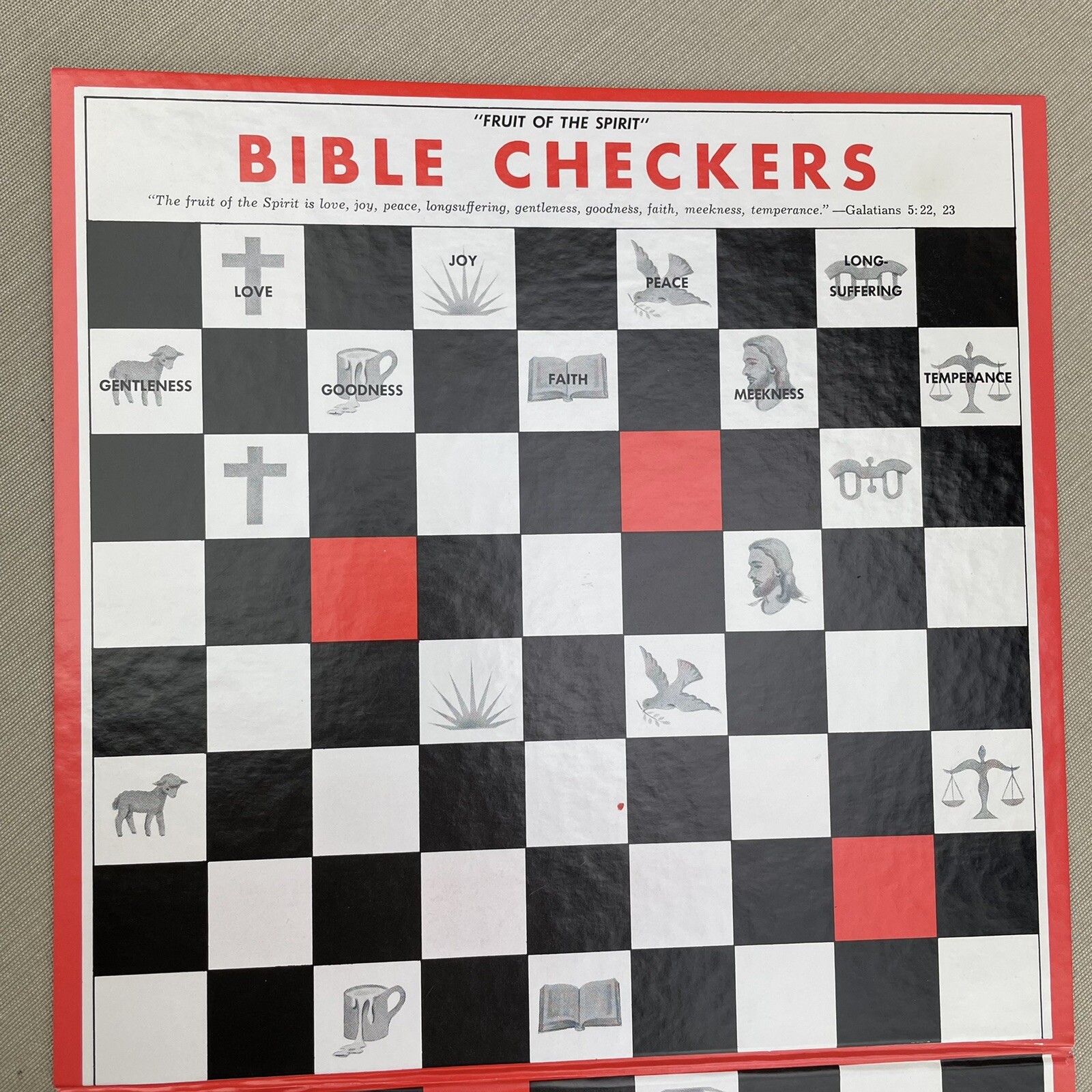 Bible Checkers Vintage Warner Press Christian Board Game Religious Toys ...