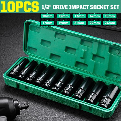 10 Metric Deep Impact Socket 1/2" Drive Long Reach Thin Wall 10-24mm ...